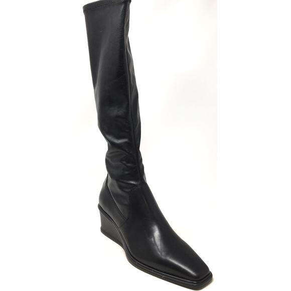 Vagabond | Shoes | Vagabond Aino Wedge Black Leather Stretch Tall ...
